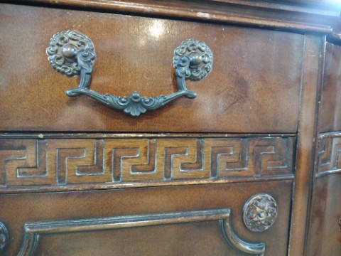 Buffet - Sideboard - 6 Drawer 2 Door Buffet w/ Greek Key Design ...