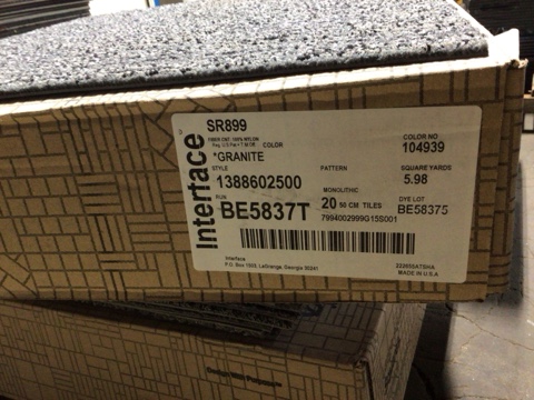 Carpet Tile - InterfaceFLOR - Glas Bac , Granite 1 Box 50 Sqft ...