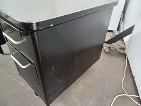 REDUCED Desk - Black Tanker Desk Right Hand Drawers (Vintage ...
