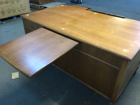 Desk - Office Wooden 8 Drawer w/Rear Extension - Construction Junction