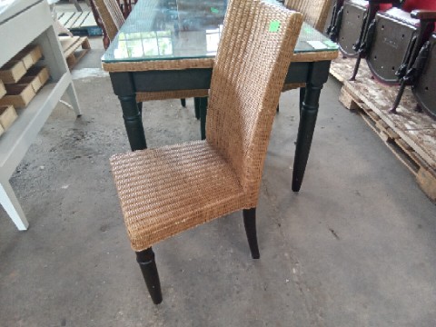 Dining Set - Pier One Glass Top Wicker Table With 4 Chairs ...