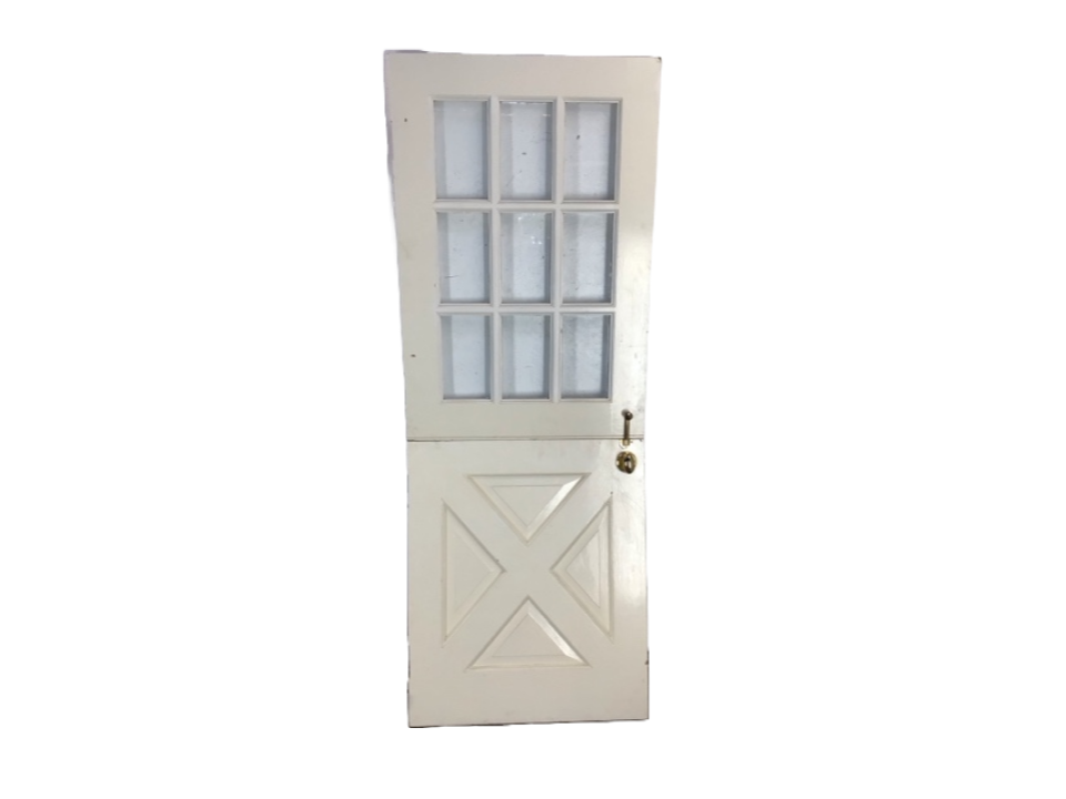 Door Interior - Partial Glass Dutch Door , W/ Brass Hardware - White ...