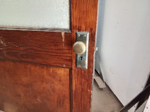 Door Interior - Solid Wood Door With Textured Glass Pane And Hardware ...