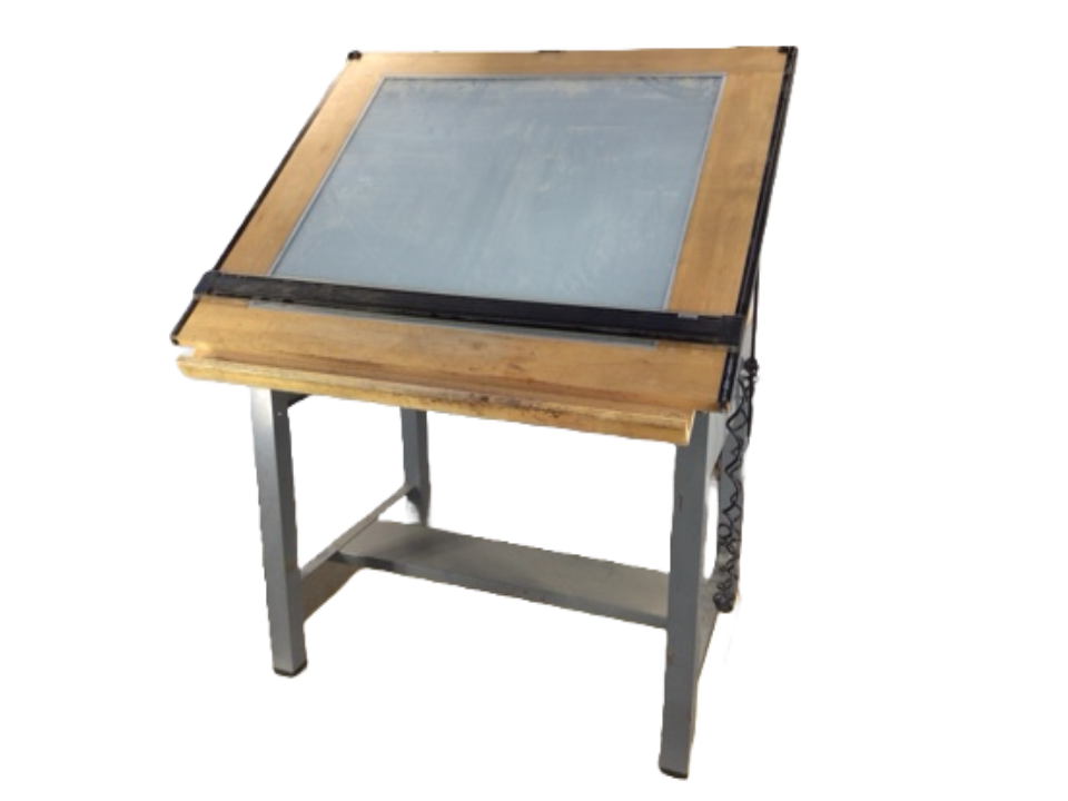Drafting Table - Adjustable Top, Back Light, Steel Base - Construction ...