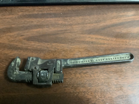 Hardware / Tools - Trimont - Pipe Wrench, 10in Patd 6/20/16 ...