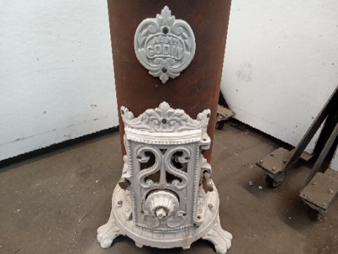 Heating Fireplace - Petit Godin 3720 French Enamel Cast Iron Stove ...