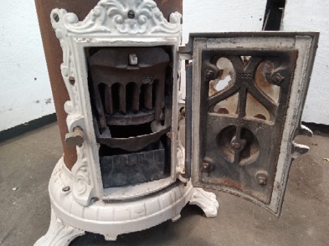 Heating Fireplace - Petit Godin 3720 French Enamel Cast Iron Stove ...