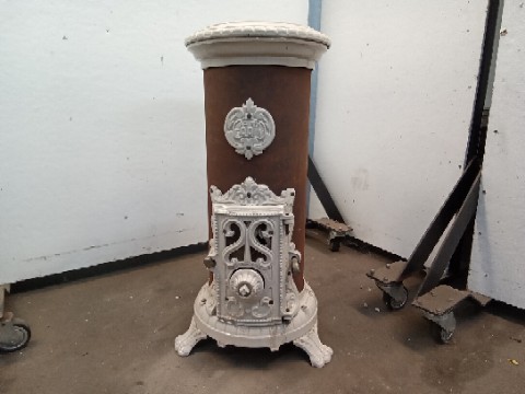 Heating Fireplace - Petit Godin 3720 French Enamel Cast Iron Stove ...