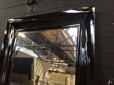 Home Decor Mirror - Vertical, Black Frame W/ Beveled Glass ...