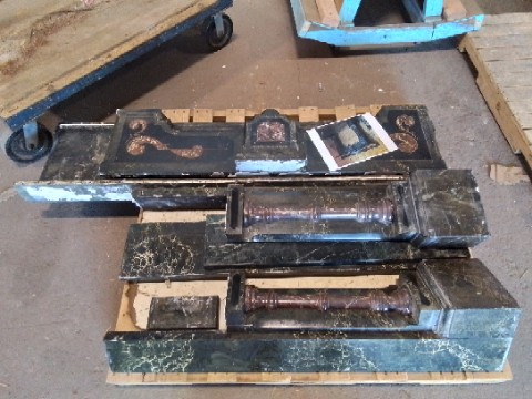 Slate With Faux Marble Finish Fireplace Mantel (Vintage) - Construction ...