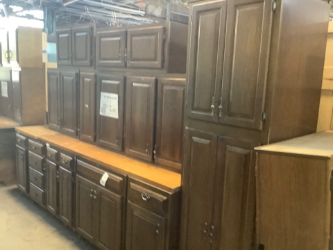 Kitchen Cabinet SET - Triangle Pacific - 13 pc, Dark Oak Finish ...