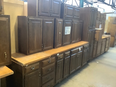 Kitchen Cabinet SET - Triangle Pacific - 13 pc, Dark Oak Finish ...