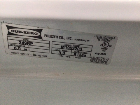REDUCED Refrigerator Undercounter - SubZero 249RP Stainless 24IN ...