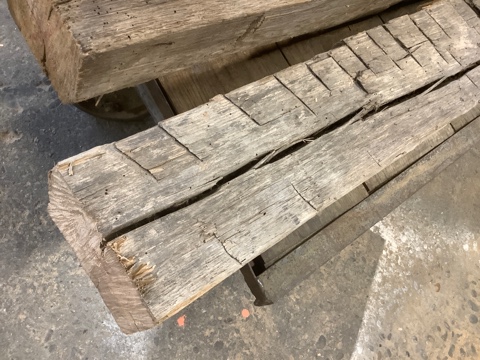 Salvaged Lumber - Barn Beam, Hand Hewn Oak - Construction Junction