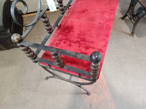 Seating Bench - Wrought Iron - Upholstered (Vintage) - Construction ...