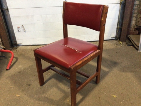 Seating Chair - Jasper Furniture Library Style Red Seat Oak Wood (Dmg ...