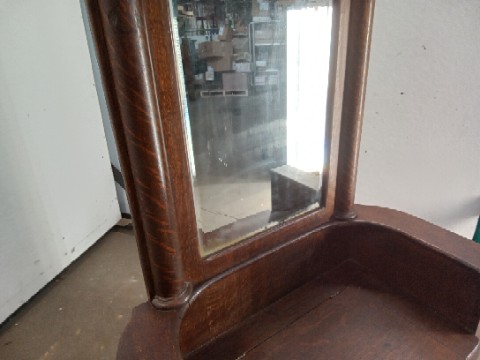 Seating Chair - Quarter Sawn Oak Hall Tree Coat Rack and Storage ...