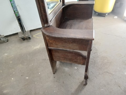 Seating Chair - Quarter Sawn Oak Hall Tree Coat Rack and Storage ...
