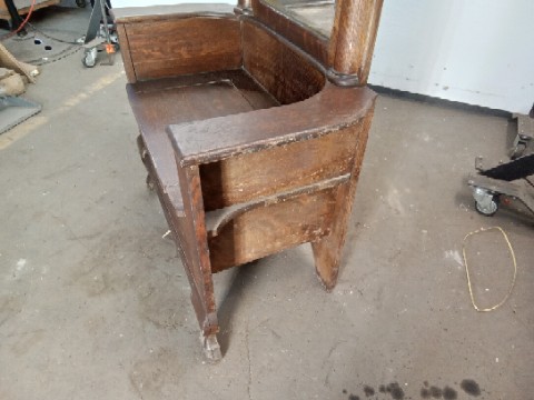 Seating Chair - Quarter Sawn Oak Hall Tree Coat Rack and Storage ...