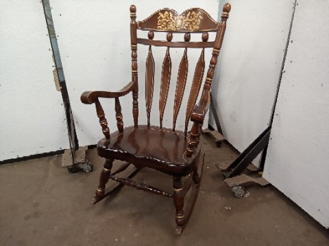 Seating Chair - Virginia House Gold Stenciled Rocking Chair (Vintage ...