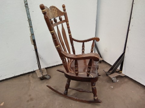 Seating Chair - Virginia House Gold Stenciled Rocking Chair (Vintage ...