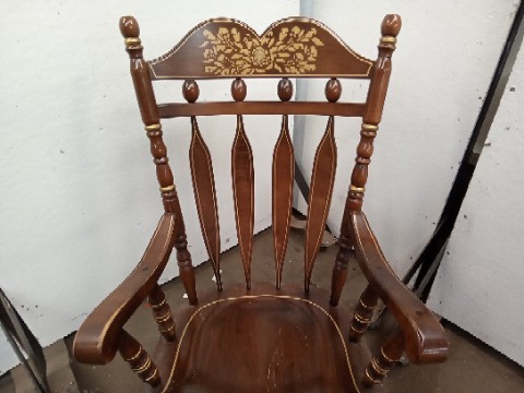Seating Chair - Virginia House Gold Stenciled Rocking Chair (Vintage ...