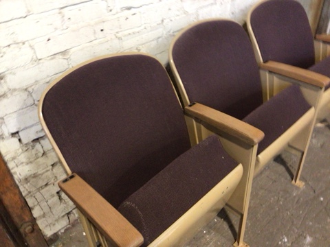 Seating - Triple Chair Upholstered Theater Seat - Construction Junction
