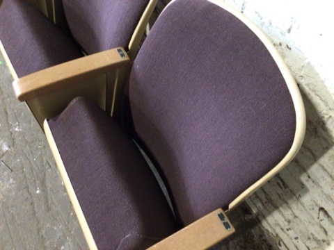 Seating - Triple Chair Upholstered Theater Seat - Construction Junction