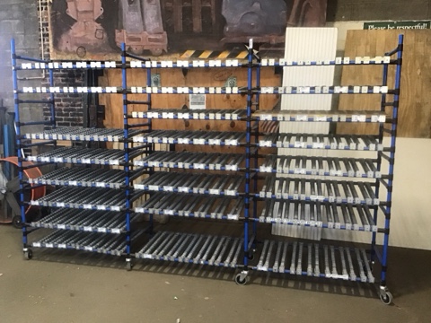 Shelving Unit - Gravity Flow Rack - Adjustable - Mobile - Construction ...