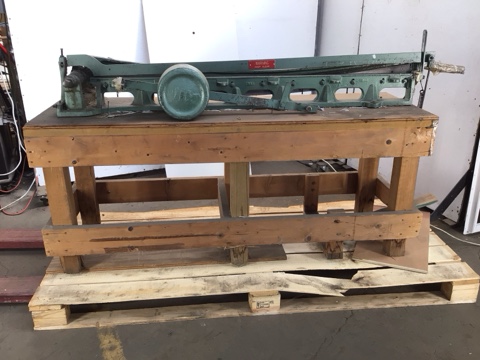 Specialty Reclaimed - Davis Standard - 60in Board Shear , Wooden Stand ...