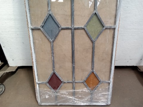 Stained Glass - Leaded Glass With Multi Colored Diamonds - Construction ...