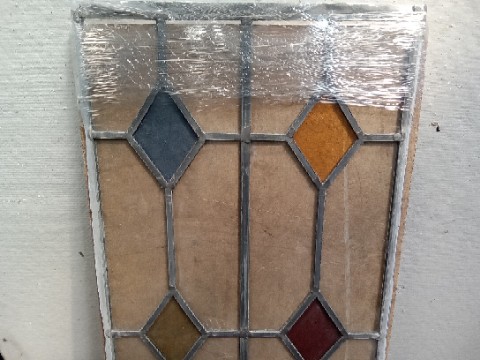 Stained Glass - Leaded Glass With Multi Colored Diamonds - Construction ...