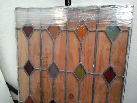 Stained Glass - Leaded Glass With Multi Colored Diamonds - Construction ...