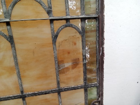 Stained Glass - Metal Frame 3 Arches (Salvaged) - Construction Junction