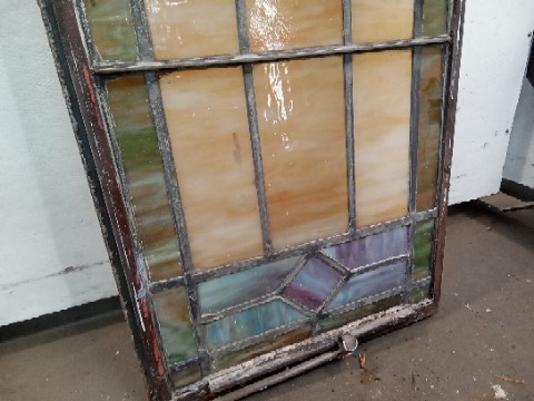 Stained Glass - Metal Frame 3 Arches (Salvaged) - Construction Junction