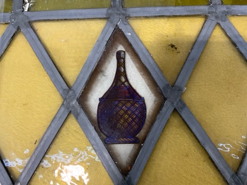 Stained Glass - Transom Piece, Diamond Pattern, Yellow - Construction ...