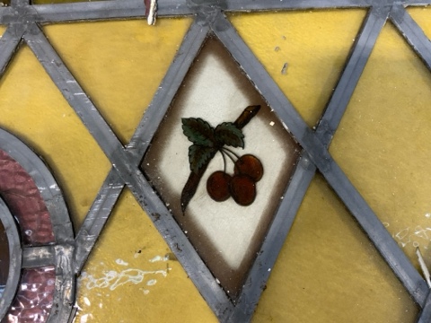 Stained Glass - Transom Piece, Diamond Pattern, Yellow - Construction ...