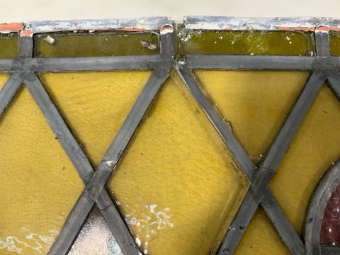 Stained Glass - Transom Piece, Diamond Pattern, Yellow - Construction ...
