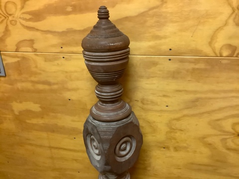 Stair Newel Post - Queen Anne Solid Cherry Turned (Vintage ...