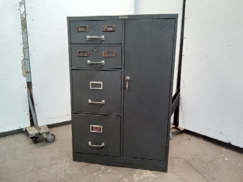 Steel Master File Cabinet With Card Catalog And Storage (Vintage ...