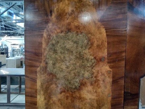 DAMAGED Storage Wardrobe Cabinet - Antique Victorian w/ Burl ...