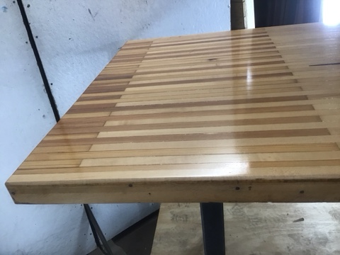 Table - Bowling Alley Table - Counter Height - Steel Base ...