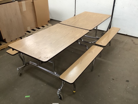Table Commercial Folding - Mobile Cafeteria Laminate w/Matching Benches ...