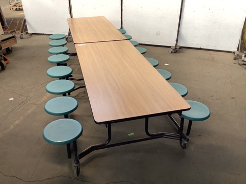 Table Commercial Folding - Mobile Cafeteria Table Laminate w/16 Seat ...