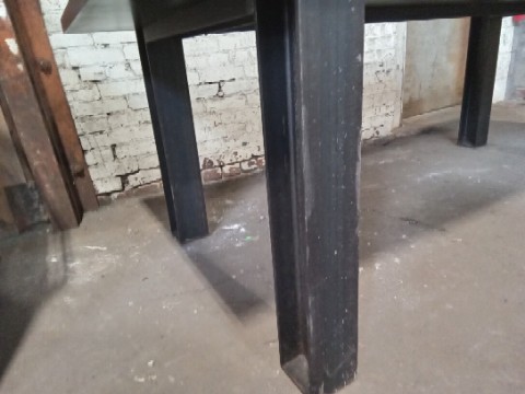 Table - Large Wood and Steel Rectangular - Construction Junction