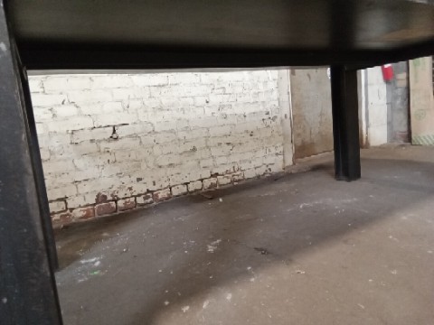 Table - Large Wood and Steel Rectangular - Construction Junction