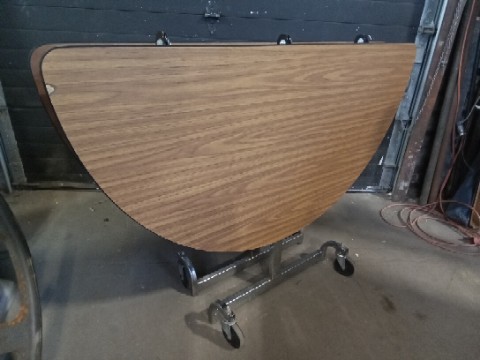 Table - Rolling Round Folding Table - Construction Junction