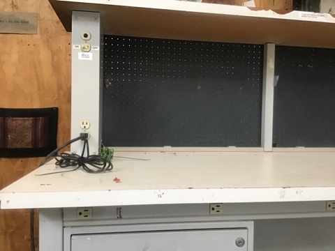 Table - Workbench w/12 AC Outlets - Grey - Steel - Construction Junction