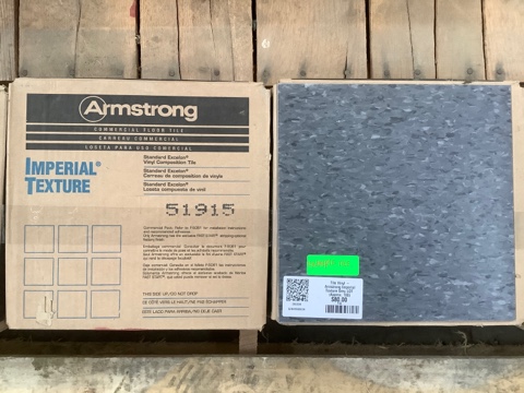 Tile Vinyl - Armstrong Imperial Texture Grey LOT (Approx. 180sq ft ...