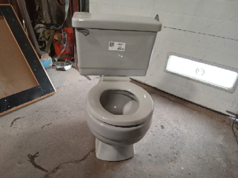 Toilet - Grey Universal Rundle Two Piece - Construction Junction